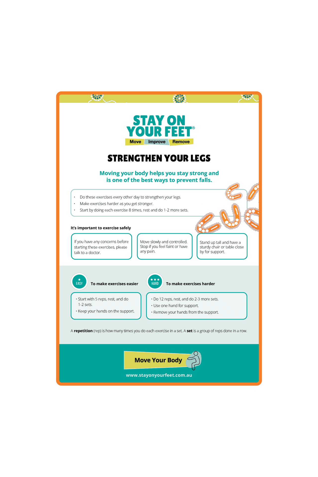 Strengthen Your Legs flyer | Injury Matters